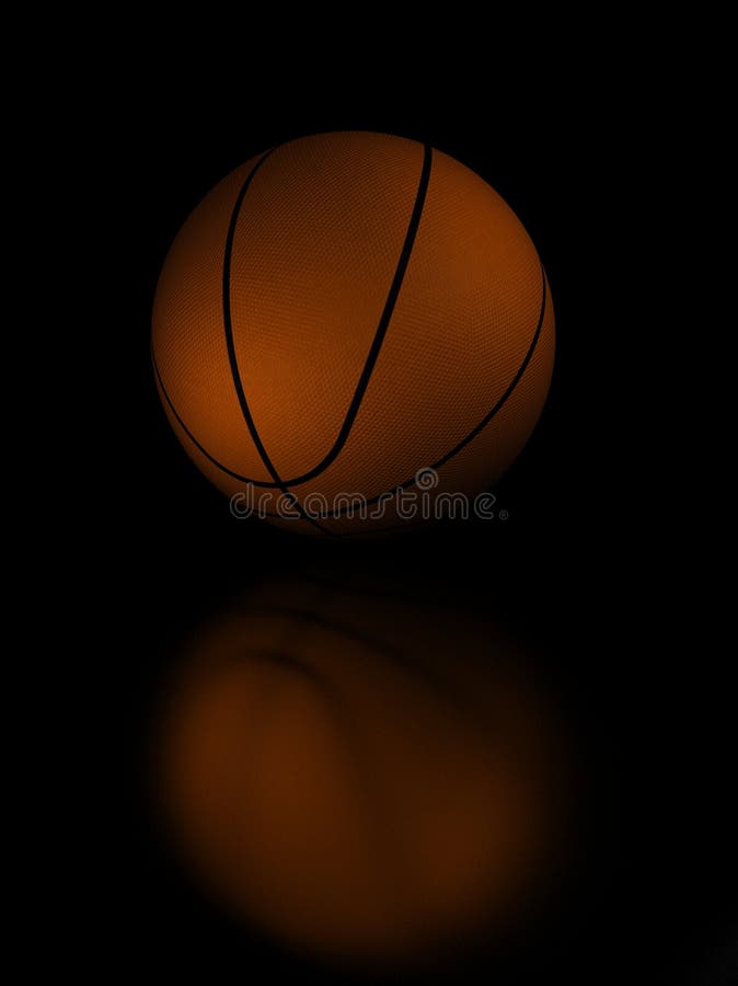Basketball with reflection stock illustration. Illustration of ...