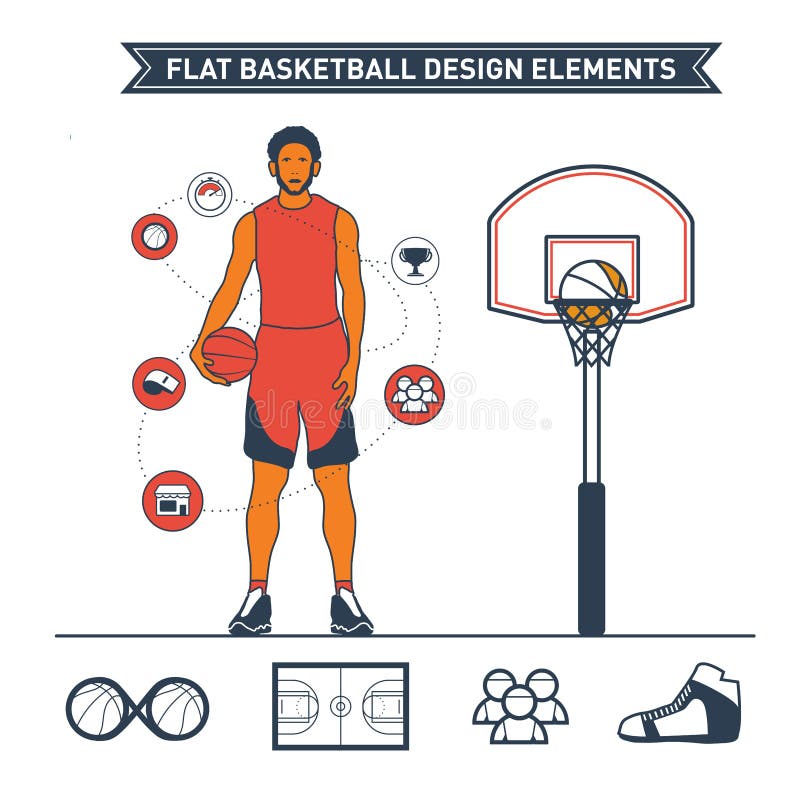Basketball Related Vector Clip Art Illustration Pack Stock Vector ...