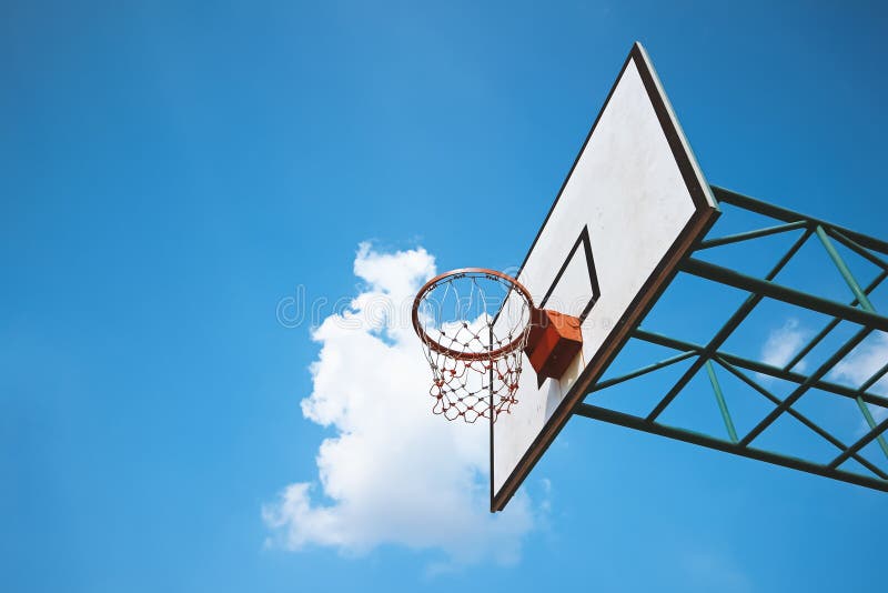 Basketball Ring Against Blue Sky Stock Image - Image of background ...