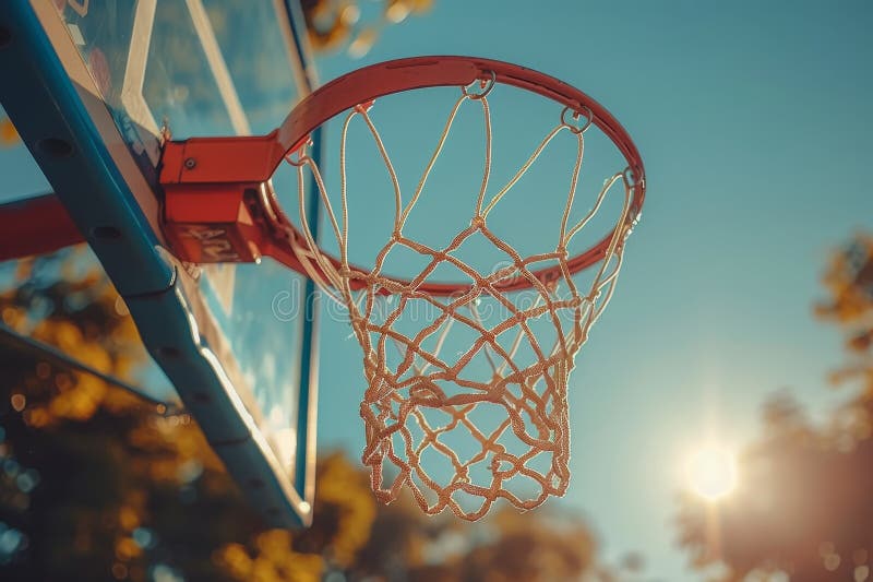 Basketball Scoring with a Flawless Swish through the Hoop, Making an ...