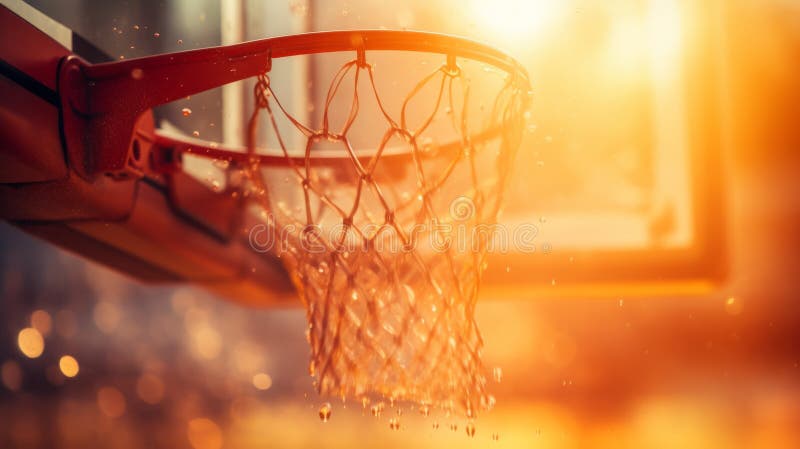 A Basketball Scoring a Perfect Shot into the Hoop Stock Image - Image ...