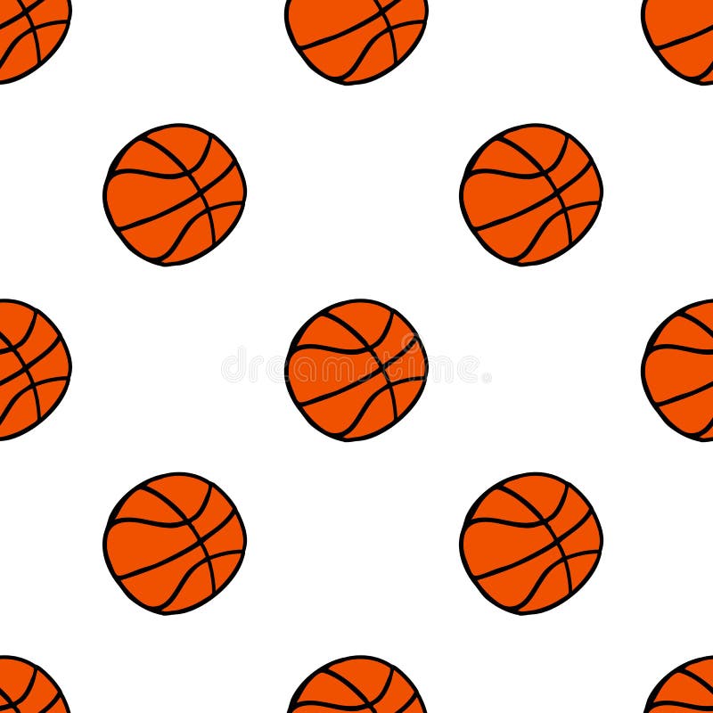 Basketball Seamless Pattern, Sketch for Your Stock Vector ...