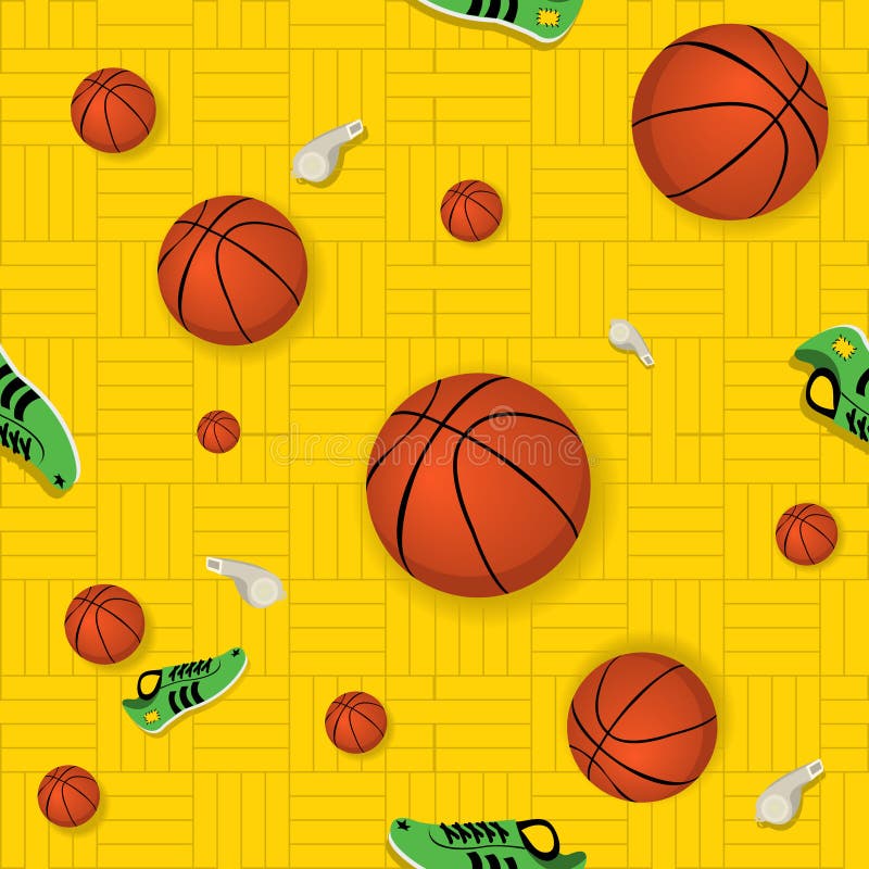 Basketball Seamless Pattern Vector Stripes Ball Sport Cartoon Scarf ...