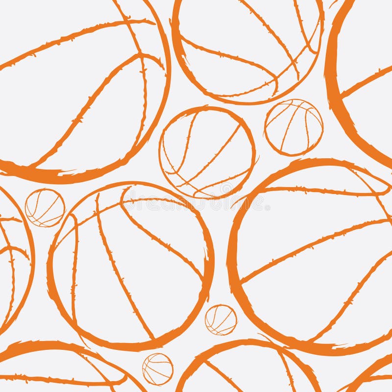 Basketball Seamless Pattern Stock Vector - Illustration of leather ...