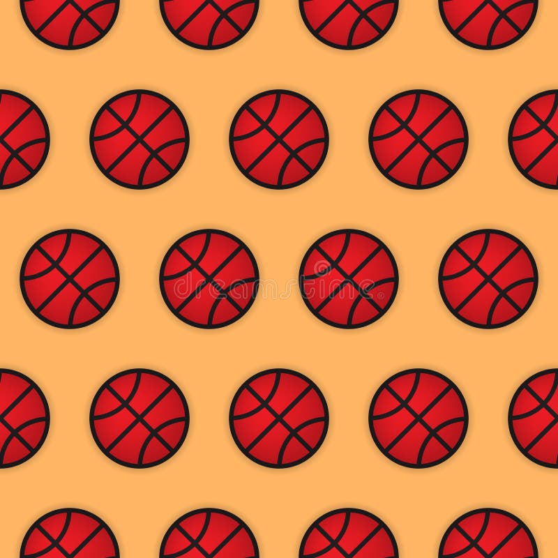 Basketball Seamless Pattern, Vector Template Stock Vector ...