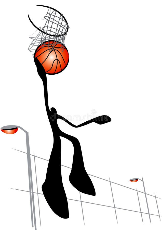 Basketball Shooting Shadow Man Stock Vector - Illustration of game ...
