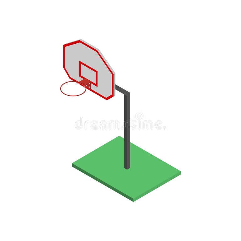 Basketball Shield with Basket in Isometric, Vector Illustration. Stock ...
