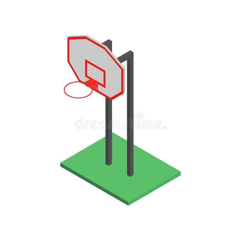 Basketball Shield with Basket in Isometric, Vector Illustration. Stock ...
