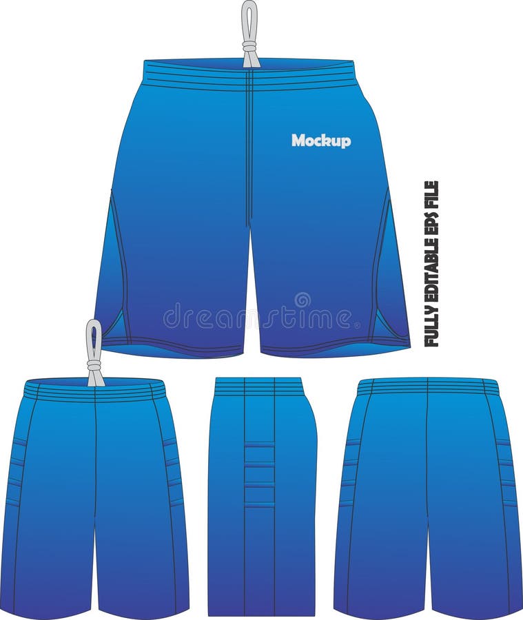 Basketball Shorts Mock Ups Templates Stock Vector - Illustration of ...