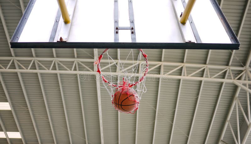 Basketball Shot through the Hoop Stock Photo - Image of target ...