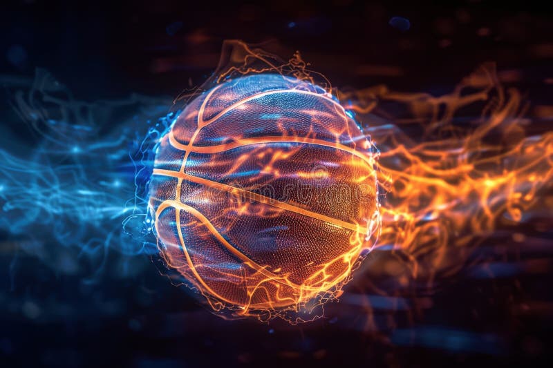 Basketball Shown Middle Fire Water Display Stock Photos - Free ...
