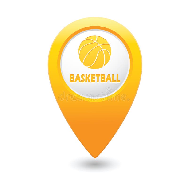 Basketball Sign Icon on the Map Pointer Stock Vector - Illustration of ...