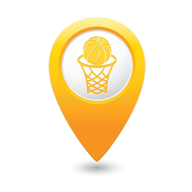 Basketball Sign Icon on the Map Pointer Stock Vector - Illustration of ...