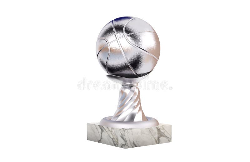 Basketball Silver Trophy with Marble Base Stock Illustration ...