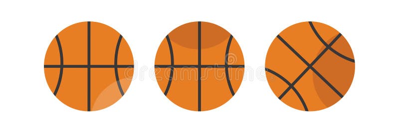 Basketball Simple Illustrations. Ball Icon Collection Stock Vector ...