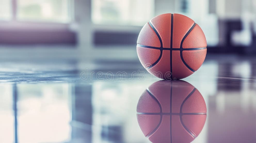A Basketball is Sitting on a Hard Surface Stock Illustration ...