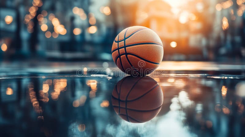 A Basketball is Sitting on a Hard Surface Stock Illustration ...