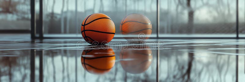 A Basketball is Sitting on a Hard Surface Stock Illustration ...
