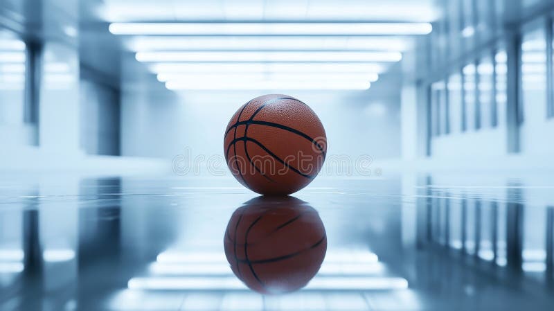 A Basketball is Sitting on a Hard Surface Stock Illustration ...
