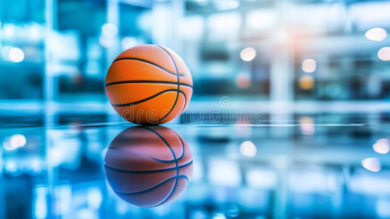 A Basketball is Sitting on a Hard Surface Stock Illustration ...