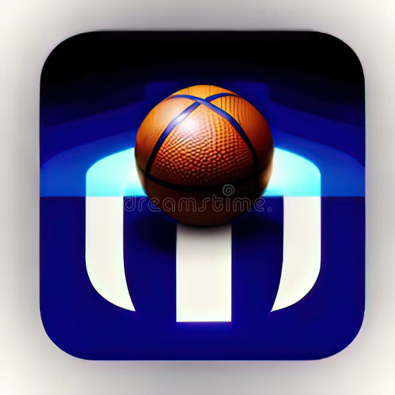 Basketball Software App Icon. Generative AI. Stock Illustration ...
