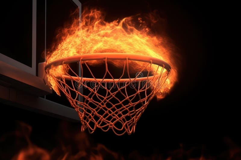 Basketball Hoop On Fire