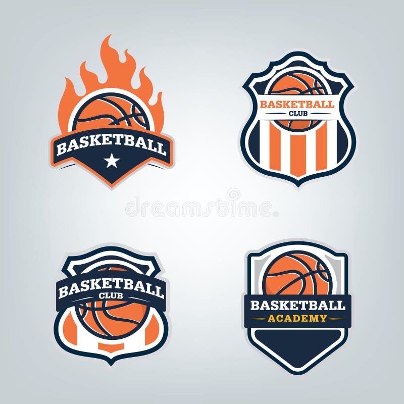 Basketball Sport Logo Design Set, Vector Illustration Stock Vector ...