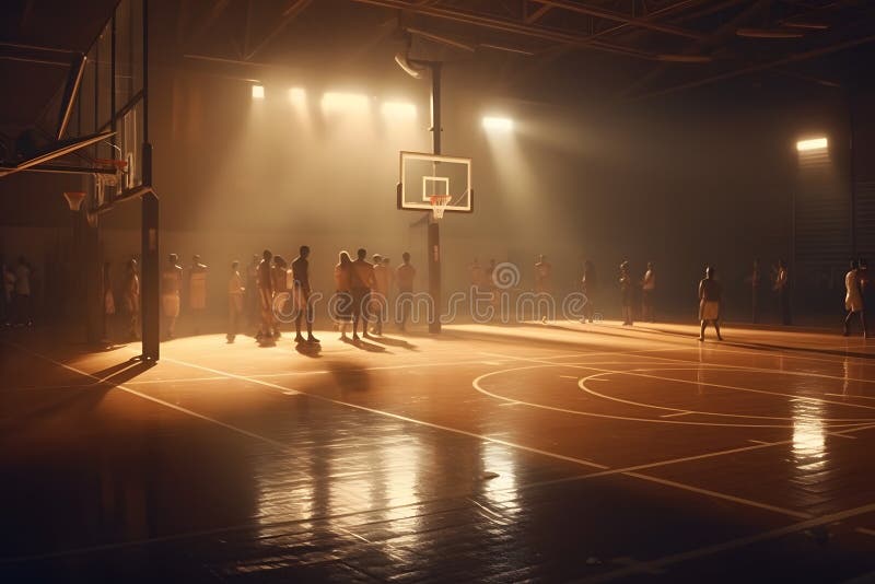 Basketball Stadium Inside View. Neural Network AI Generated Stock Photo ...