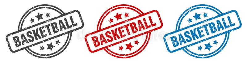 Basketball Stamp. Basketball Round Isolated Sign Stock Vector ...