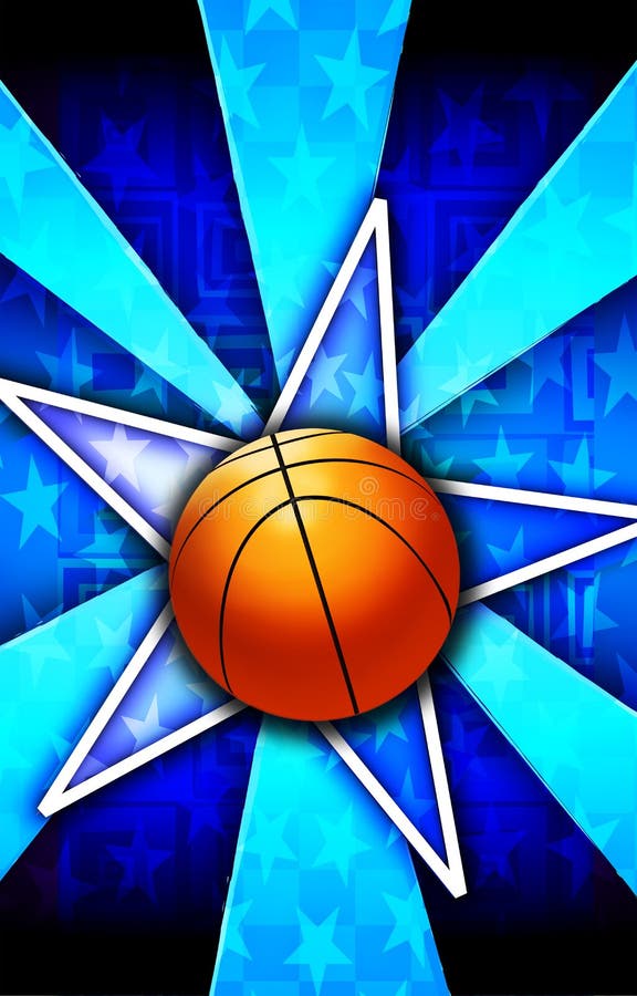 Basketball Star Burst Blue stock illustration. Illustration of team ...