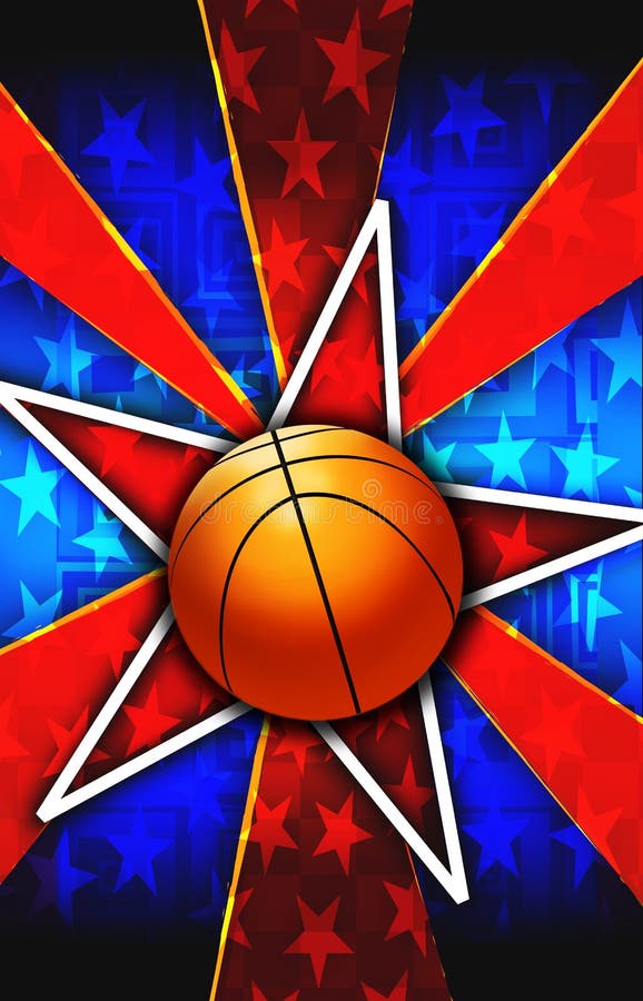 Swirly Star Basketball Illustration Stock Illustration - Illustration ...