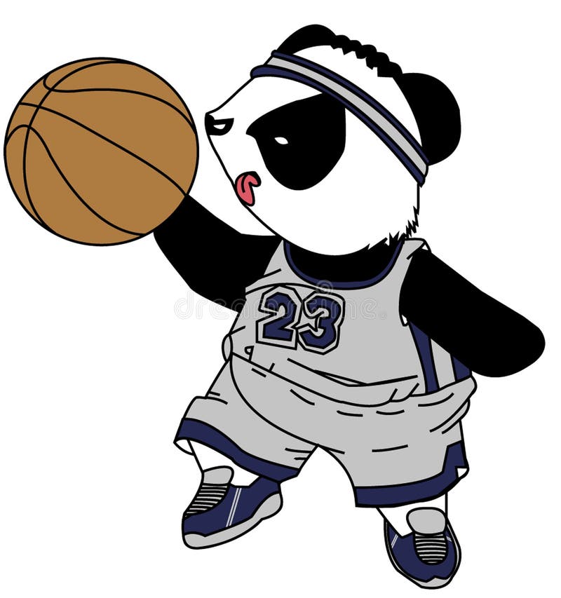 Basketball Star Panda stock illustration. Illustration of mammals - 584882
