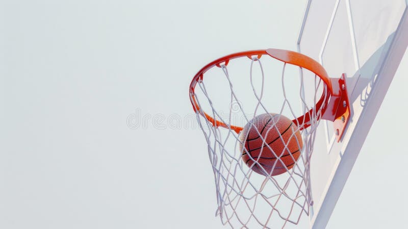 A Basketball Successfully Making a Basket. Suitable for Sports Concepts ...