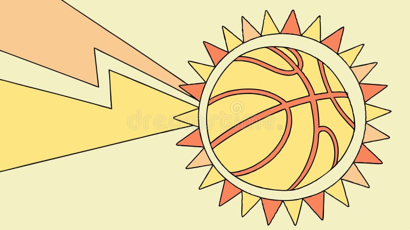 Basketball Sun Ray Lightning Bolt Vector, Vector Design Generative AI ...