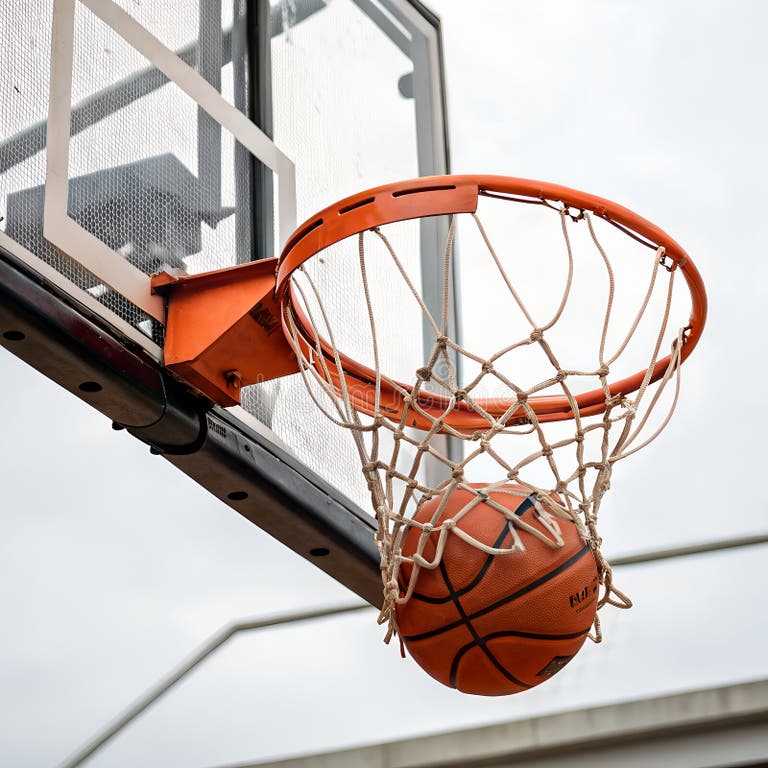 Basketball Swishing through the Net Stock Illustration - Illustration ...