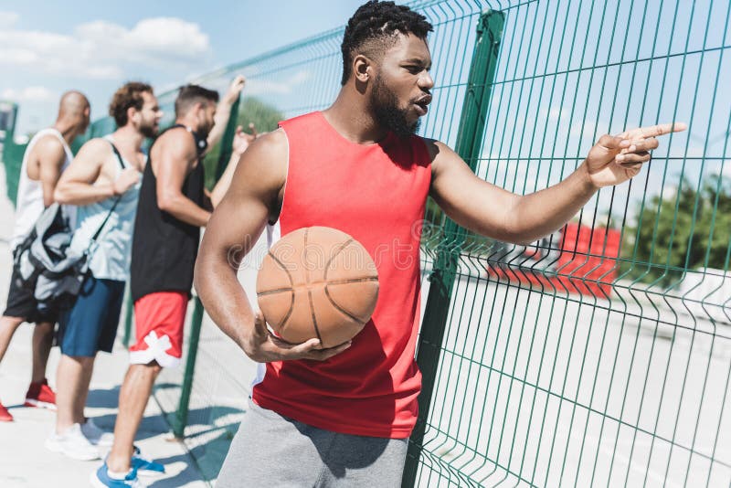 Basketball Team Spending Time on Basketball Court Stock Photo - Image ...