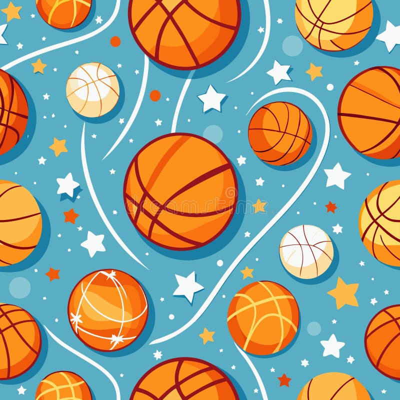 Basketball-Themed Seamless Patterns for Sporty Style Projects. Ai Image ...