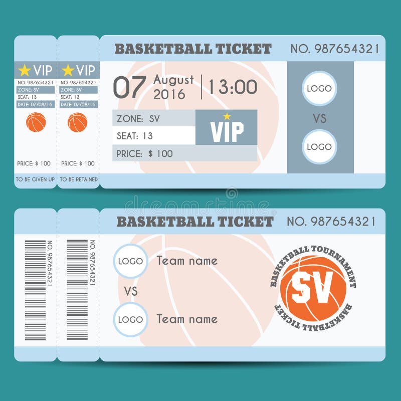 Basketball Ticket Modern Design Stock Vector - Illustration of event ...