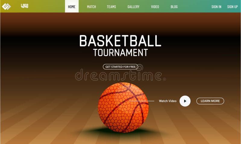 Basketball Tournament Responsive Template Design with Realistic ...