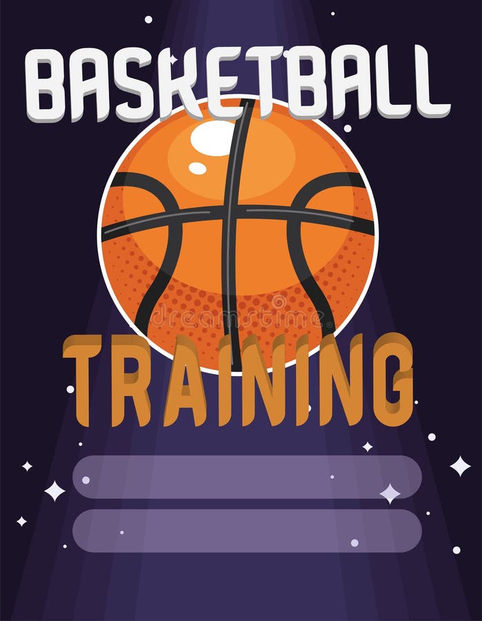 Basketball Training Lettering with Ball Stock Illustration ...