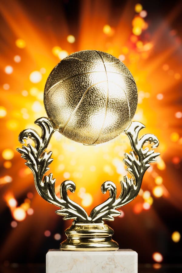 Basketball Trophy Against Shiny Background Stock Image - Image of light ...