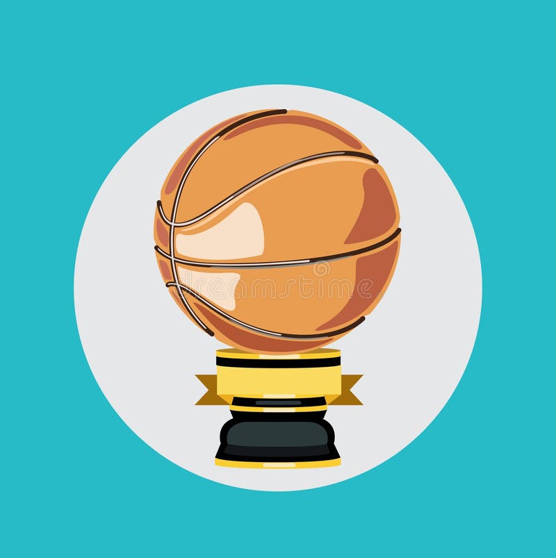 Basketball Trophy Flat Design Vector Stock Vector - Illustration of ...