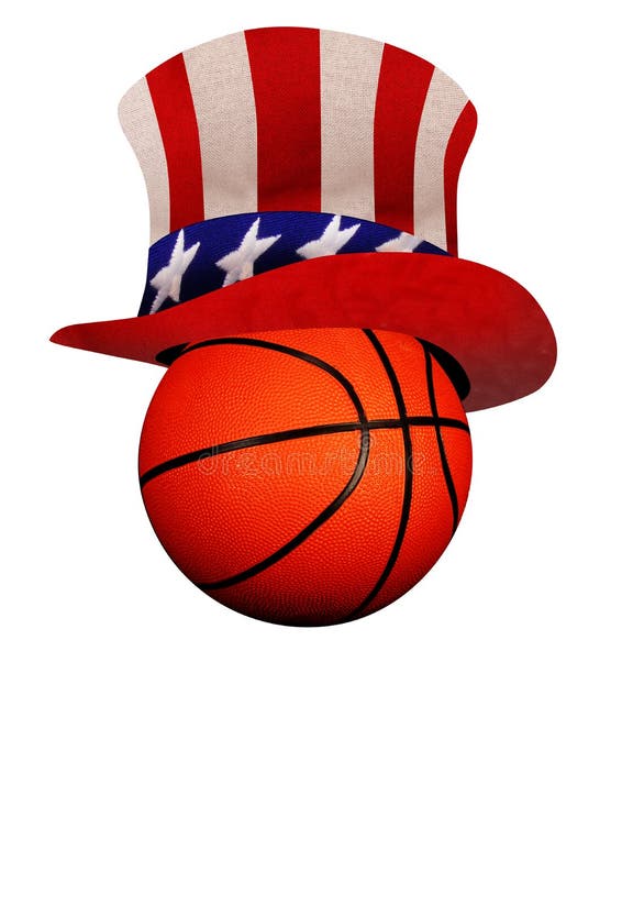 Basketball with Uncle Sam Hat Stock Photo - Image of basket, america ...