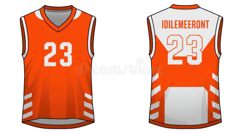 Basketball Uniform Mockup, Front and Back View with Number 23 Stock ...