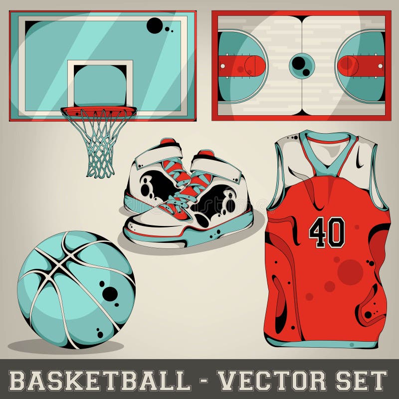 Basketball vector set stock vector. Illustration of action - 30703718