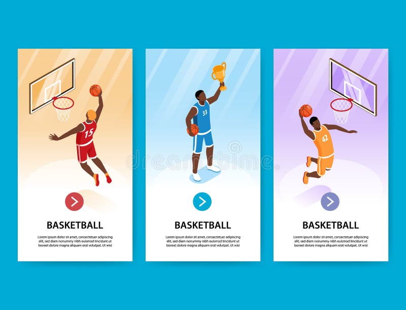 Basketball Vertical Banners Stock Vector - Illustration of court, fast ...