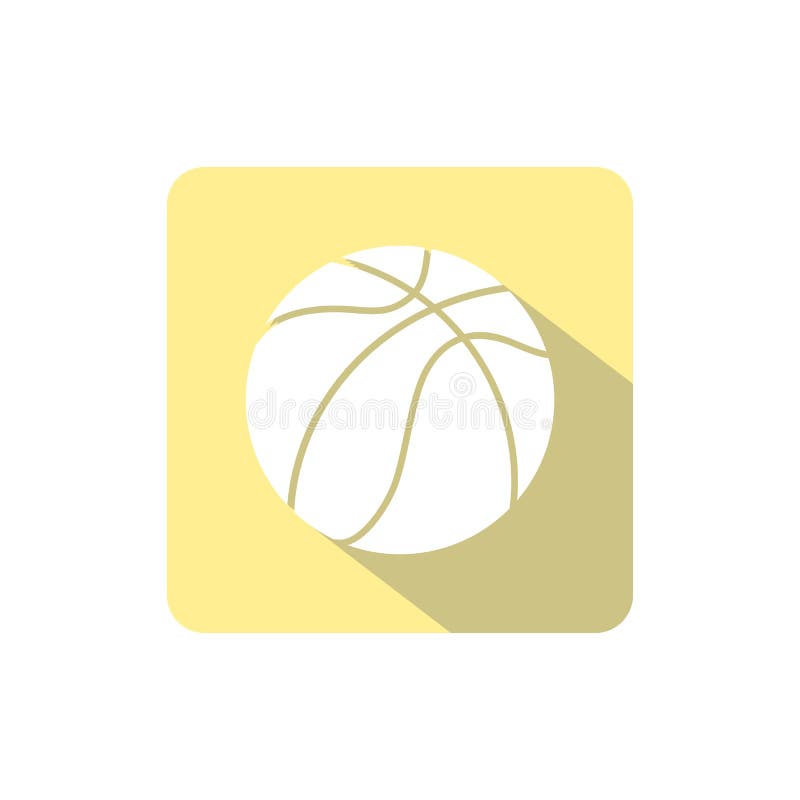 Basketball Yellow Flat Icon with Shadow Vector Stock Vector ...