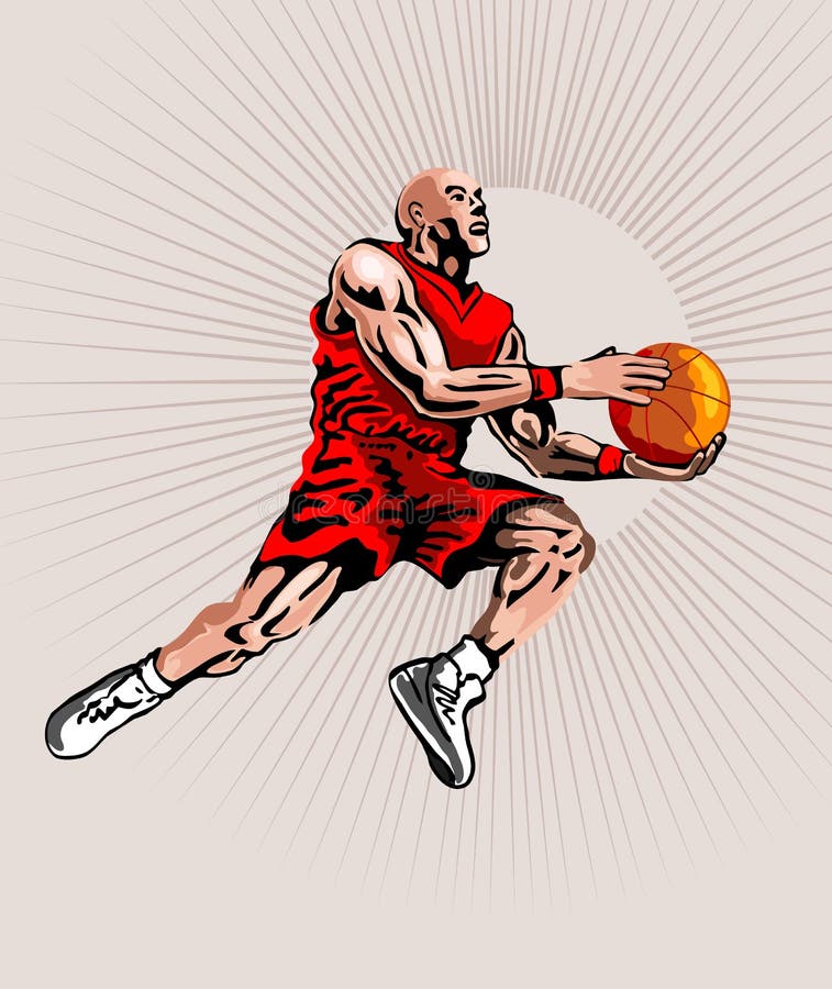 Basketballer lay up shot stock illustration. Illustration of ...