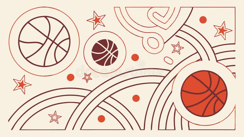 Basketballs and Abstract Shapes, Dynamic Sports and Modern Design ...