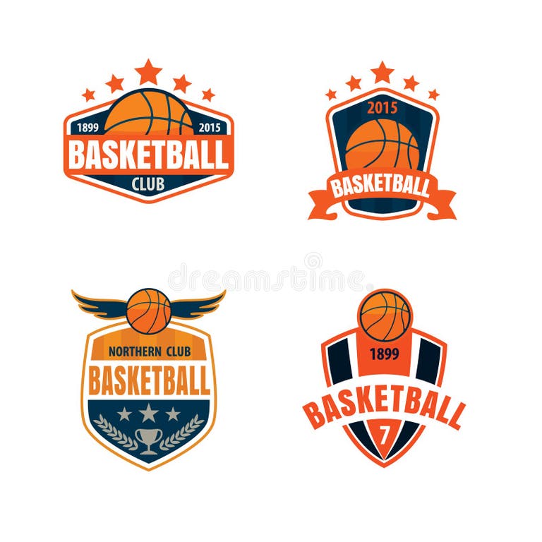 Basketbolllogotypmall vektor illustrationer. Illustration av turnering ...